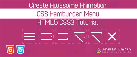 Awesome Css Animation Hamburger Menu Dev Community