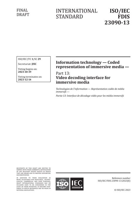 ISO IEC FDIS Information Technology Coded Representation Of Immersive Media Part