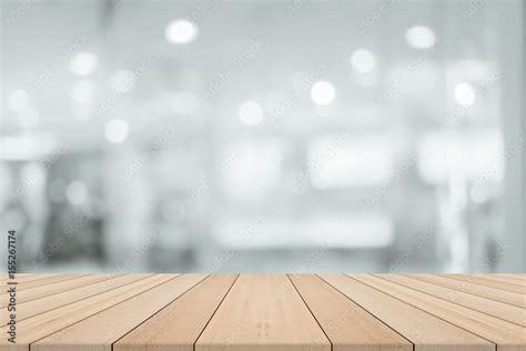 Empty Wooden Table With Blurred Background Free Space For Product