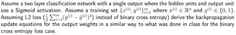 Solved Assume A Two Layer Classification Network With A Chegg