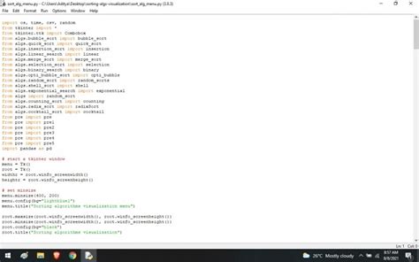 Python Program To Sorting Algs Visualization Using Python Tkinter