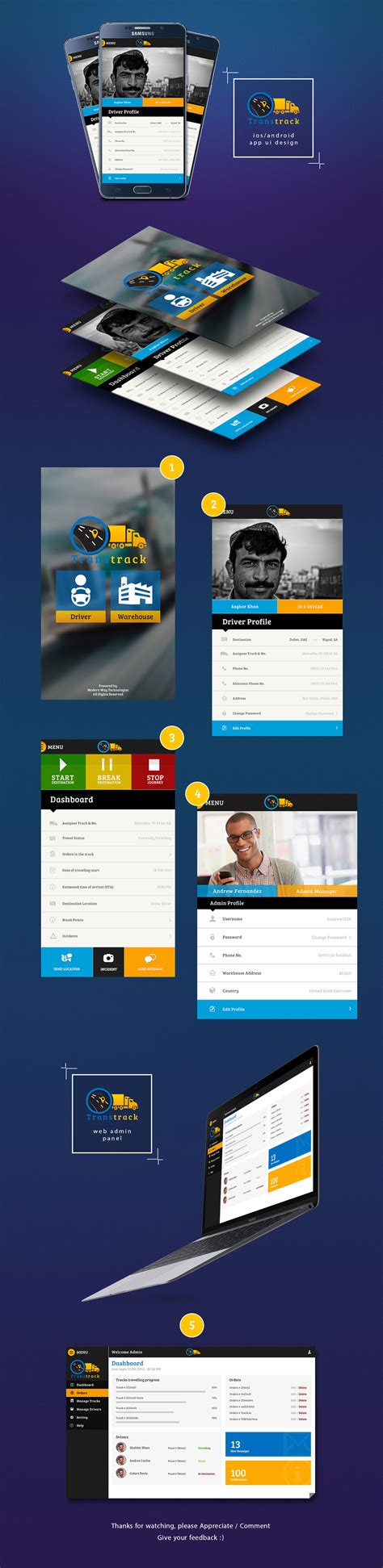 Trans Track Tracking App For Truck And Shipments On Behance