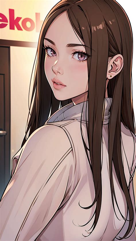 긴 머리와 흰색 셔츠를 입은 여성의 클로즈업 Seaart Ai