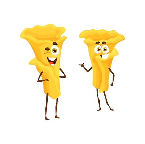 윙크하는 만화 이탈리아 파스타 캐릭터 프리미엄 벡터