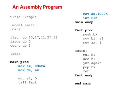 Ppt Lecture 1 Assembly Language Programming Powerpoint Presentation Free Download Id2416448