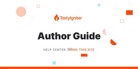 Author Guide Help Center Tastyigniter