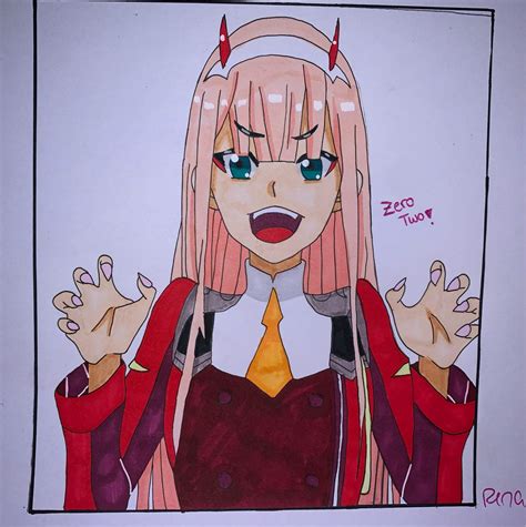 Darling In The Franxx Fanart Zero Two Waifu Kuro Gang Amino