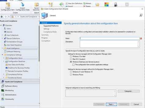 System Center Configuration Manager Configuration Baseline