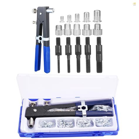 86PCS Rivet Nut Tool Kit Set Blind Rivet Nut Hand Riveter Wrench Threaded Insert Tool Rivet Nut