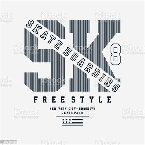 뉴욕시의 스케이트 보드와 스케이트 보드를 테마로 한 벡터 일러스트레이션 빈티지 디자인 그런지 배경 타이포그래피 티셔츠 그래픽 T 셔츠에 대한 스톡 벡터 아트 및 기타 이미지