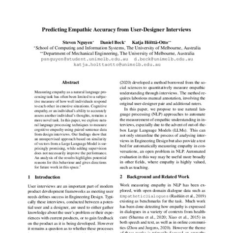 Predicting Empathic Accuracy From User Designer Interviews Acl Anthology