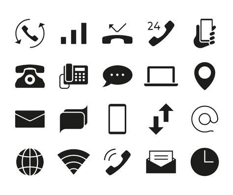 Premium Vector Communication Icons Smartphone Call Mailing Or Texting Symbols Laptop And