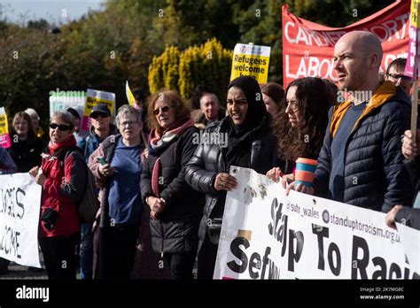 Refugees Welcome Demo At Holiday Inn Cardiff Protestors Gathered To