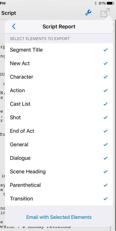 In The Final Draft Mobile App For Ipad How Can I Generate A Customized