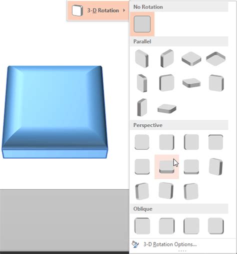 Apply 3 D Rotation Effects To Shapes In Powerpoint 2013 For Windows