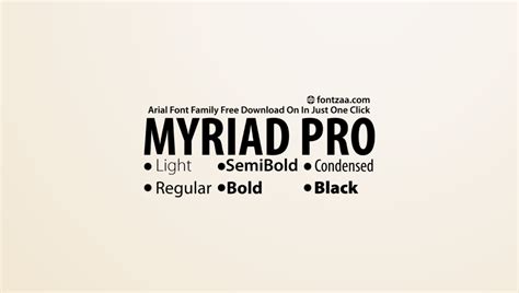 Myriad Pro Font Fontzaa Exclusive Fonts Library