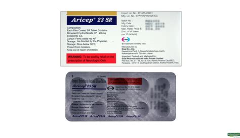 Buy Aricep Sr 23mg 10 Tablets Online At Best Prices Wellness Forever
