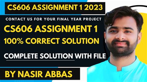 Cs606 Assignment 1 2023 100 Correct Solution By Vubwn Cs606