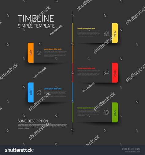Vector Dark Simple Infographic Vertical Time Stock Vector Royalty Free Shutterstock