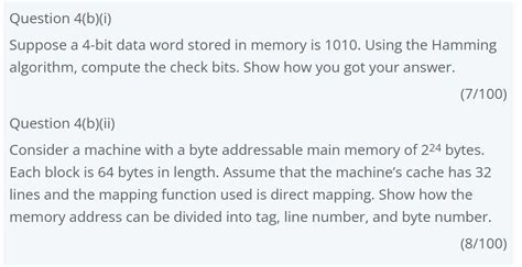 Solved Question B I Suppose A Bit Data Word Stored In Chegg