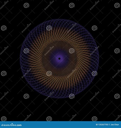 Abstract Spirograph Art Parabolic Curve Of Line In Circle Form Illustration Vector Image