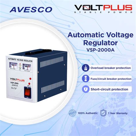 Voltplus 2000va Avr Automatic Voltage Regulator Vsp 2000a Single Phase 60hz Avesco
