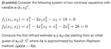 Solved Points Consider The Following System Of Two Chegg Com