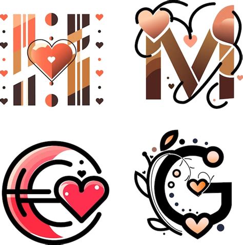 Diseño De Corazón Y Letra Vector Premium
