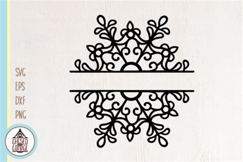 4 Snowflake Split Monogram Designs And Graphics