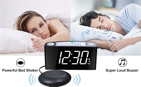 Loud Vibrating Alarm Clock For Heavy Sleeper Deaf Amazon Co Uk Electronics