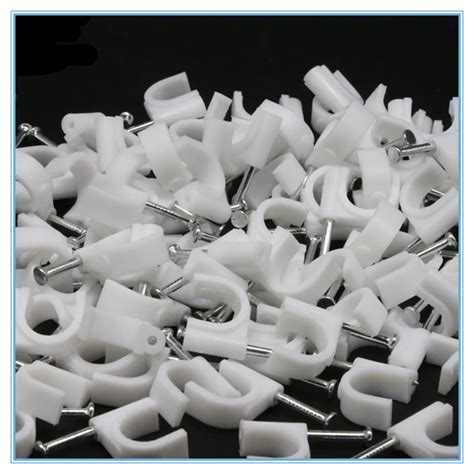 100 шт фиксированный кабель 7 мм плоский или круглый фиксатор Кабельные Зажимы с гвоздем