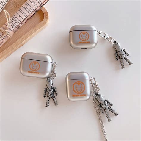 電鍍啞光歐美卡通鉄人airpods 4代 3代保護套 Pro2 保護套2代1代蘋果耳機保護套 耳機殼 藍芽耳機套 禮物 蝦皮購物