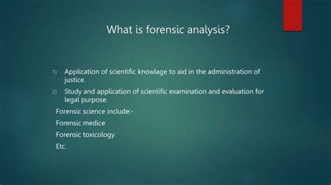 Forensic Analysis Ppt Of Forensic Science Pptx