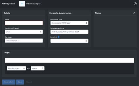 How Do I Create A New Email Activity To Broadcast Taguchi Support