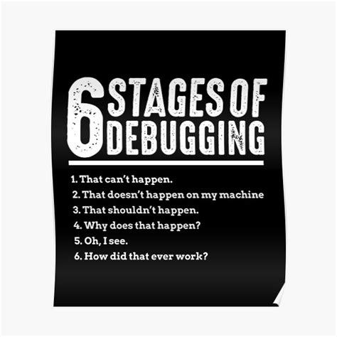 6 Stages Of Debugging Bug Coding Computer Programmer Premium Matte