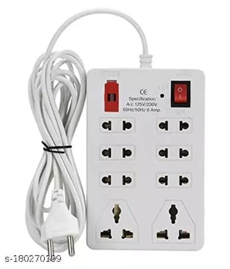 Mitra Extension Board With 4 Yard Wire 8 Socket 6 Amp Power Supplier