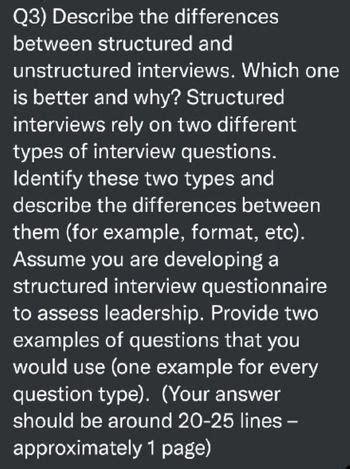 Answered Q3 Describe The Differences Between Structured And
