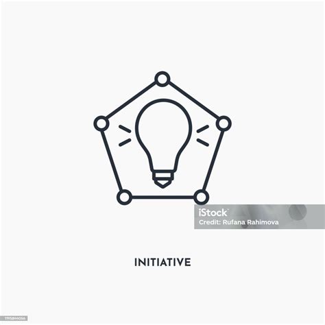 이니셔티브 개요 아이콘입니다 간단한 선형 요소 그림입니다 흰색 배경에 격리 된 라인 이니셔티브 아이콘입니다 얇은 스트로크 기호는 웹 모바일 및 Ui에 사용할 수 있습니다