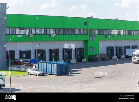 Row Of Loading Docks With Shutter Doors Warehouse Gates For Loading And Unloading Cargo In A