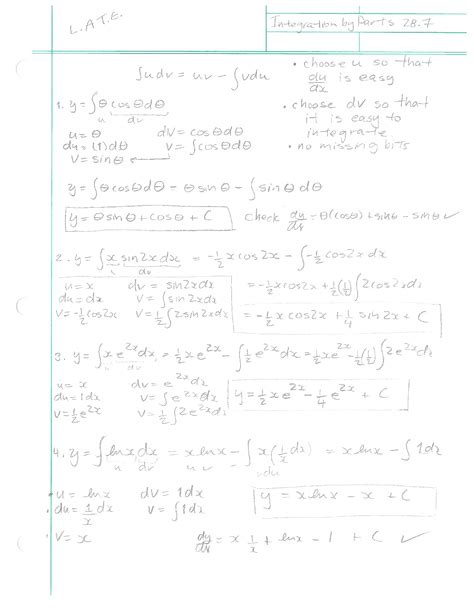 SOLUTION Integration By Parts Examples Studypool