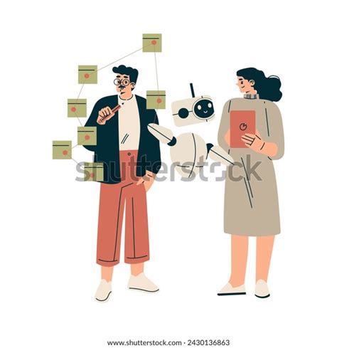 Artificial Intelligence Technology Man Woman Character Stock Vector Royalty Free 2430136863