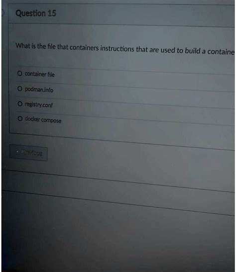 Solved Question 15 What Is The File That Contains Instructions That