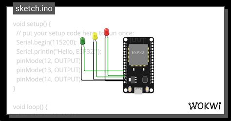 Traffic Signal Wokwi Esp32 Stm32 Arduino Simulator
