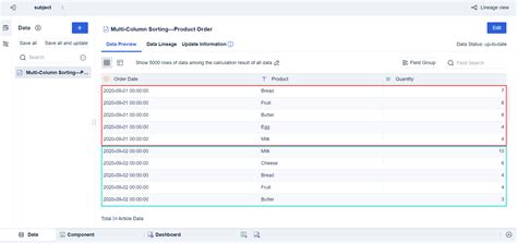 Multi Column Sorting Finebi Help Document