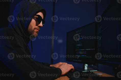 Wanted Hackers Coding Virus Ransomware Using Laptops And Computers