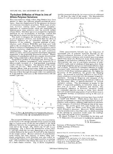 Pdf Turbulent Diffusion Of Heat In Jets Of Dilute Polymer Solutions