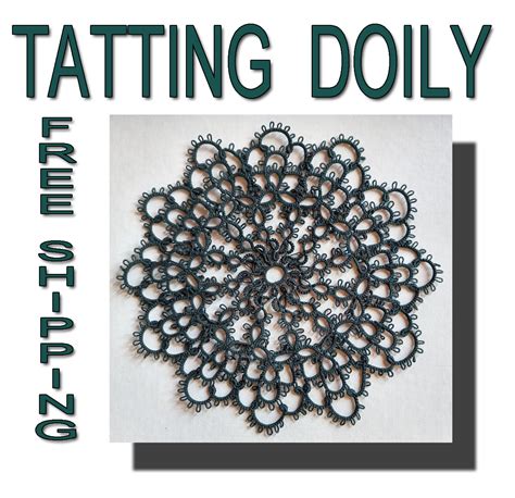Dark Green Doily Cobweb Fairylace Tatting Lace Round Doily