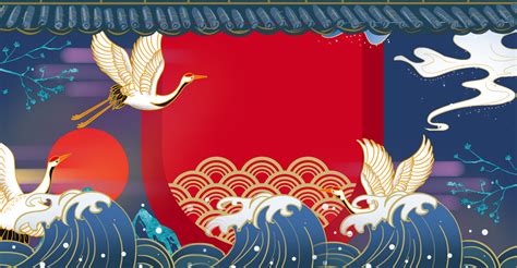 中国风海波背景图片 中国风海波背景素材图片 千库网