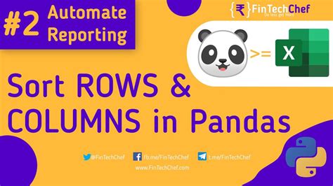 2 Automatereporting How To Sort Rows And Columns In Pandas Dataframe Fintechchef Youtube