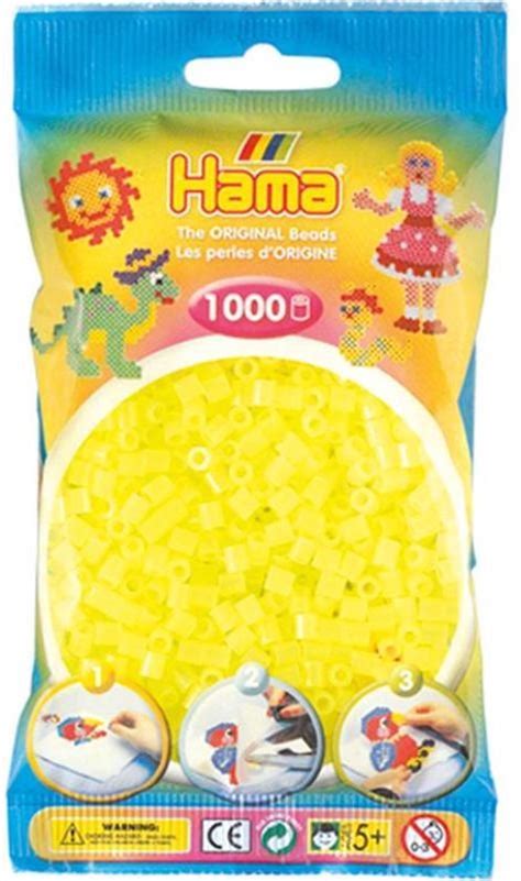 Hama Fel Neon Geel Fluoriserend Geel Midi Strijkkralen Zakje Met 1 000 Stuks